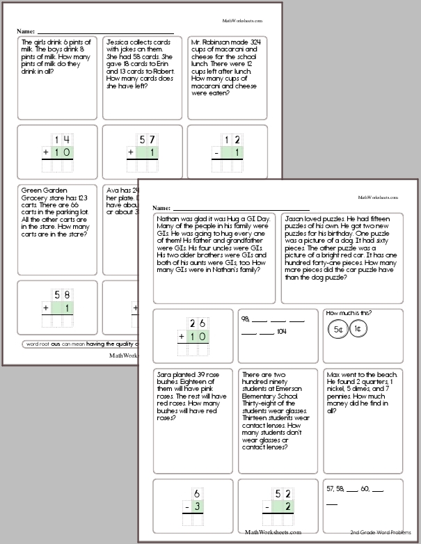 Math Worksheets For 2nd Grade Addition And Subtraction 2 Step Math Worksheets For 2nd Grade Addition And Subtraction 2 Step